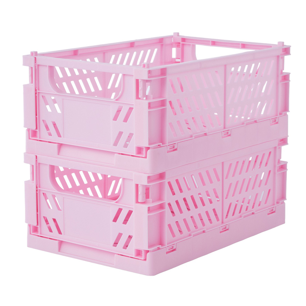 Adairs Kids - Foldable Pink Large Storage Boxes Pack of 2 | Adairs