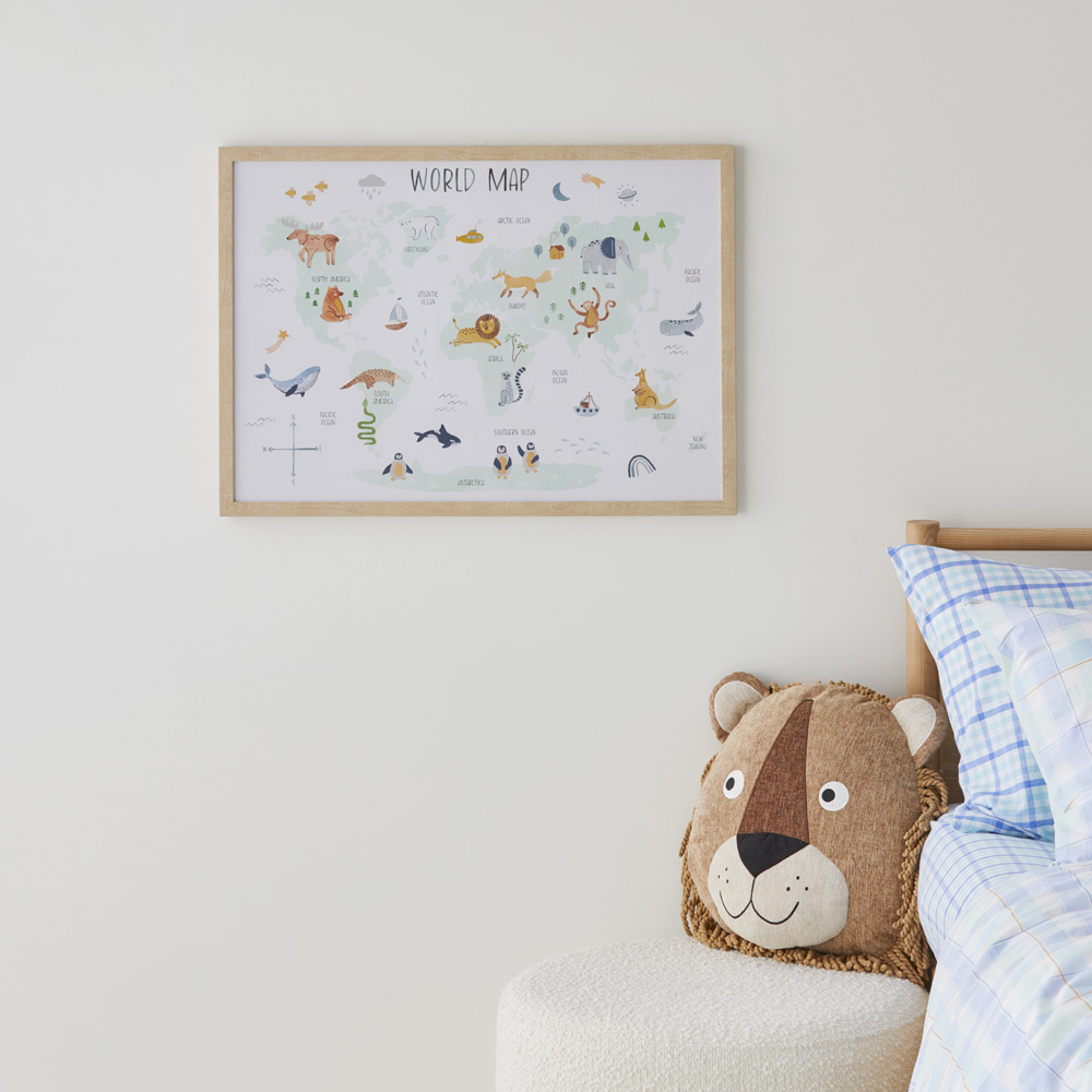 Adairs Kids - Jungle World Map Wall Art | Adairs