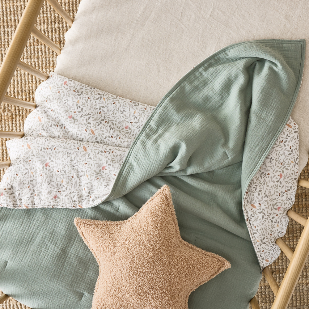 Adairs Baby - Maxwell Forest Leaf Fern Muslin Coverlet | Adairs