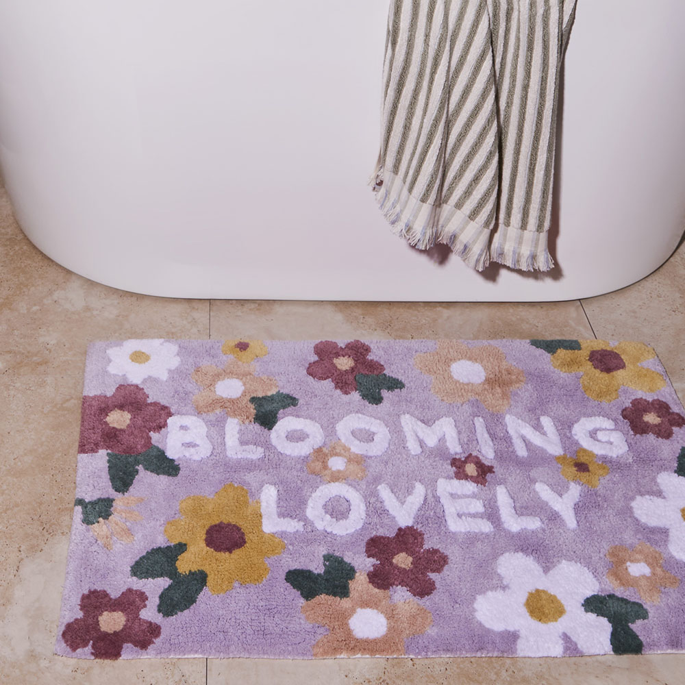 Blooming Lovely Lilac Multi Bath Mat | Adairs
