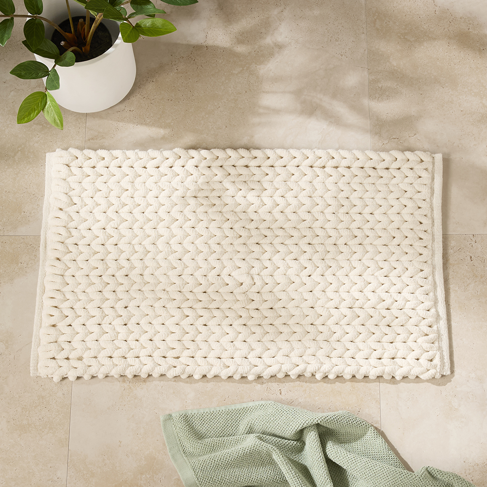 Plait Natural Bath Mat | Adairs