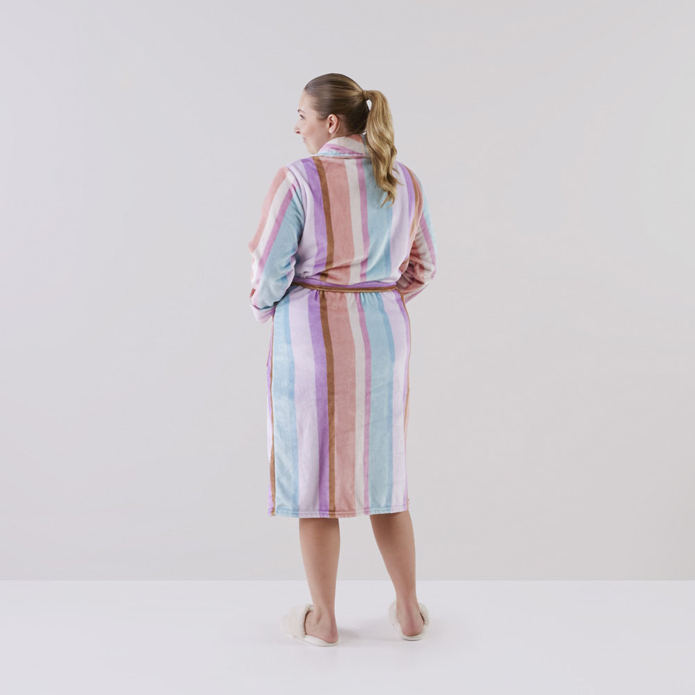 Printed Ultra Soft Neapolitan Multi Stripe Robe | Adairs