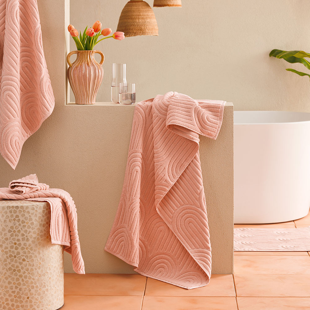 Archie Apricot Ice Towel Range | Adairs