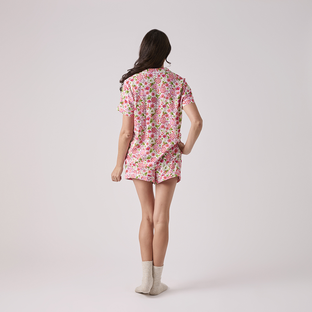 Sofia Floral White Short Pyjama Set | Adairs