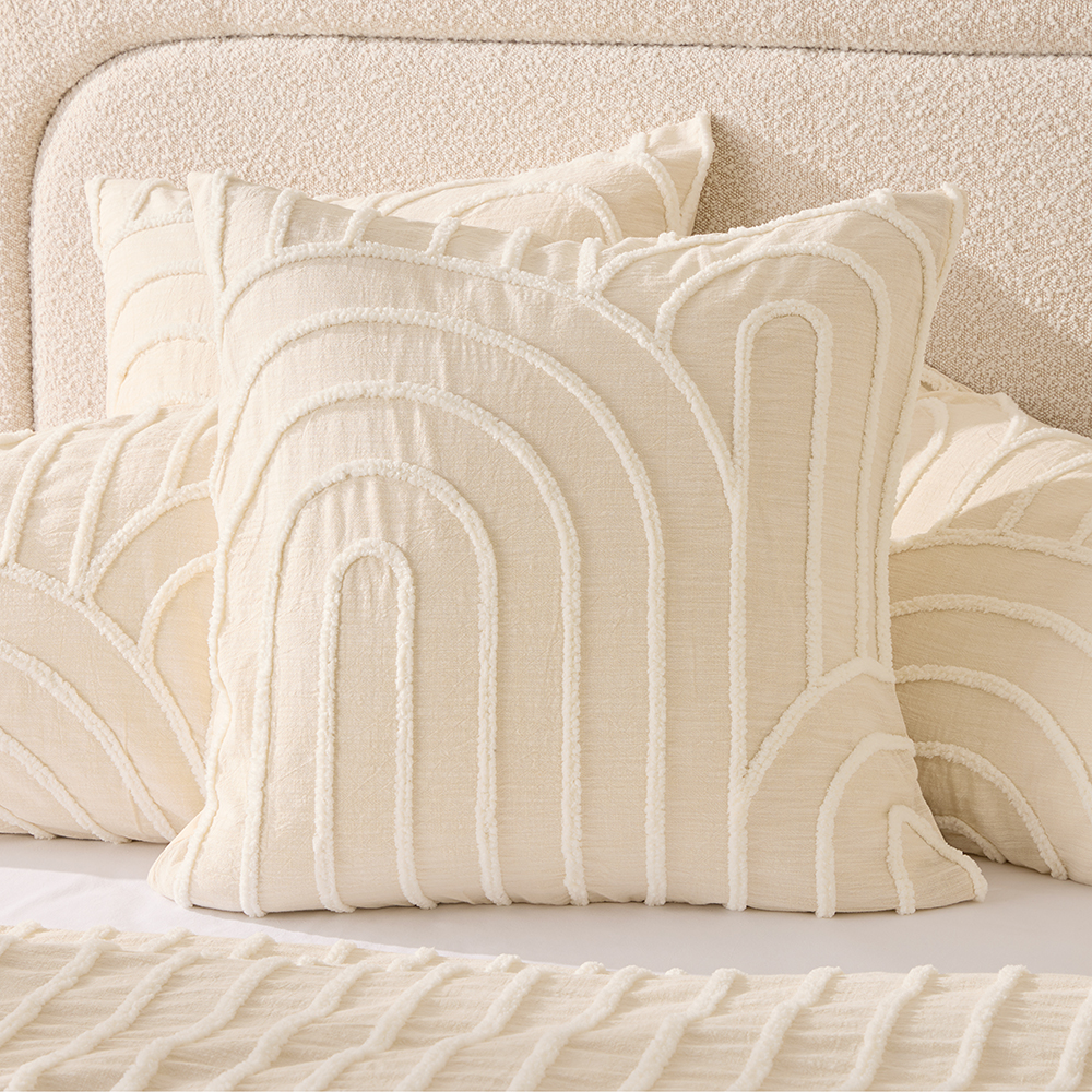Archie Tufted Macadamia Quilt Cover Separates | Adairs
