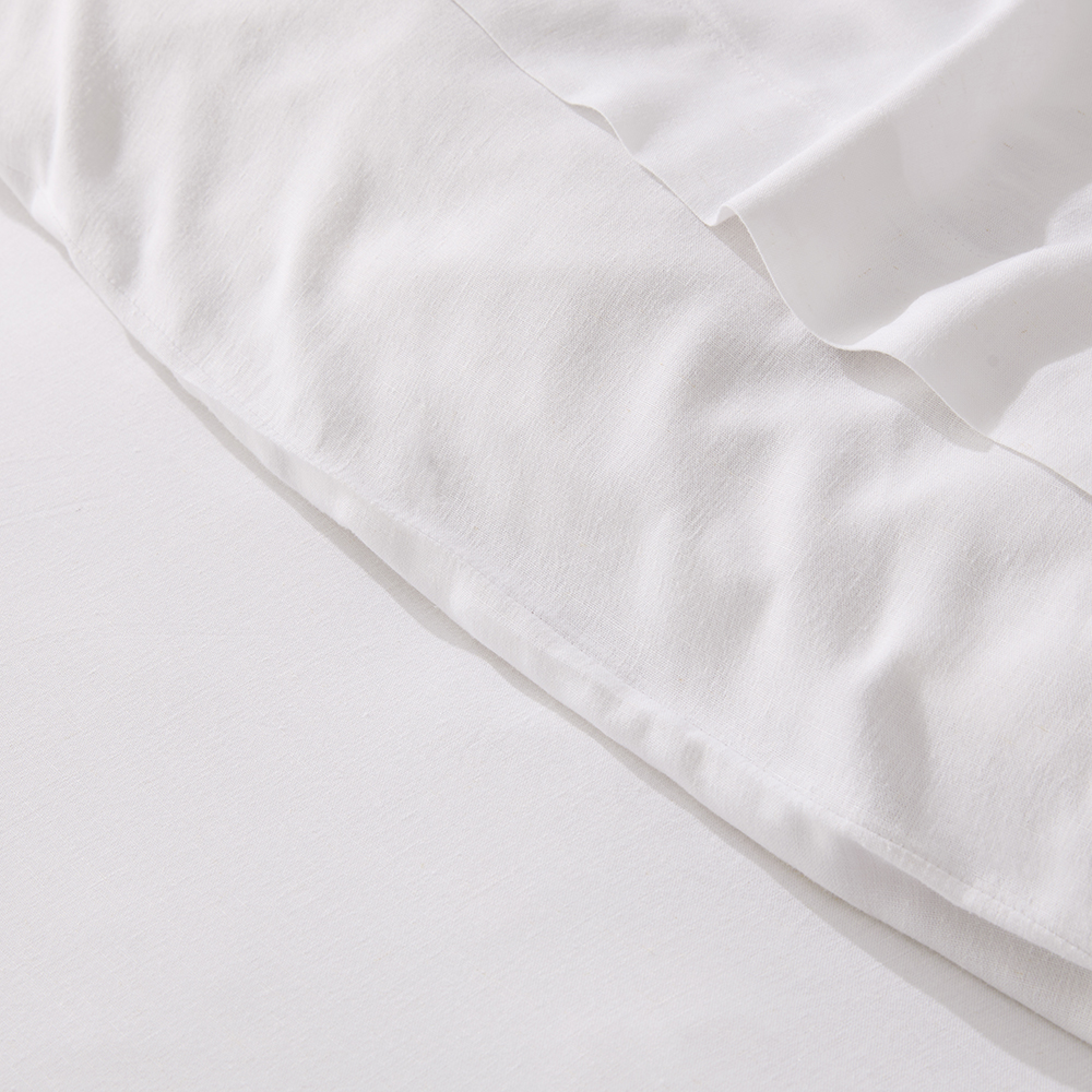 Washed Bamboo Linen White Quilt Cover Set + Separates | Adairs
