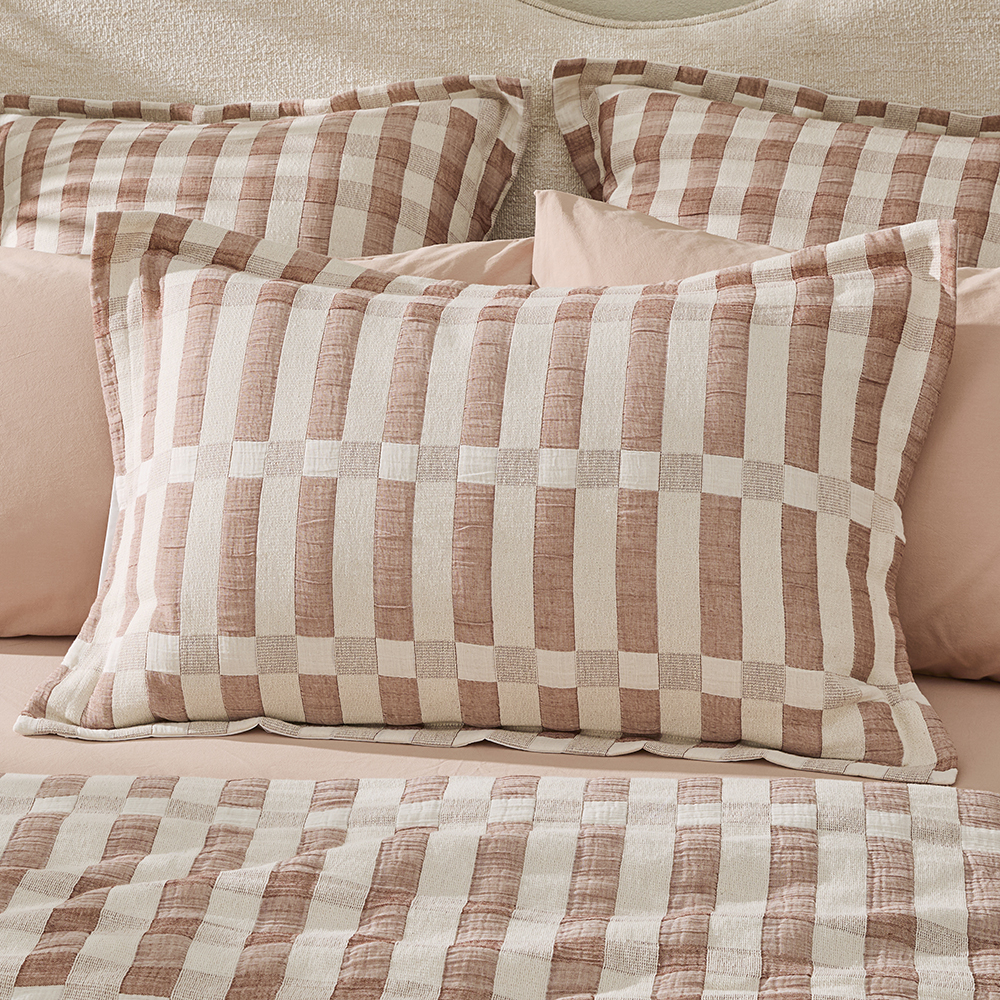 Sica Mocha Check Quilt Cover Set + Separates | Adairs