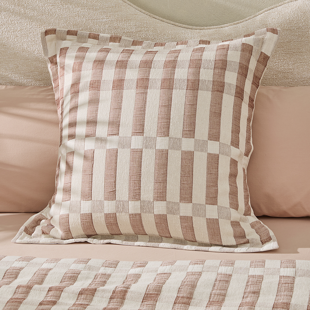 Sica Mocha Check Pillowcases | Adairs