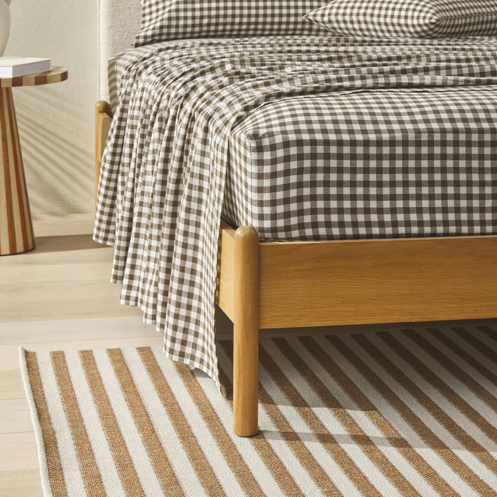 Yarn Dye Olive Gingham Sheet Set | Adairs