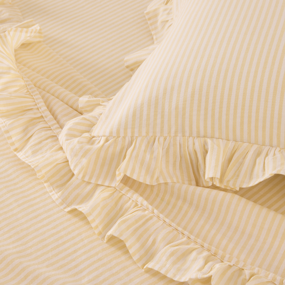 Ruffle Straw Stripe Sheet Set | Adairs