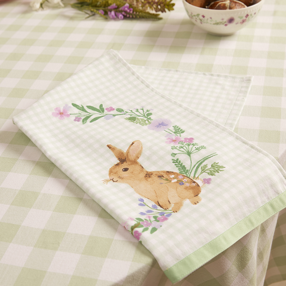 Easter Bunny Wreath Tea Towels Pack of 2 | Adairs