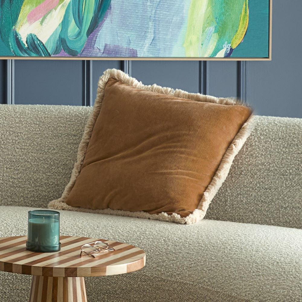 Mirri Tobacco Velvet Cushion | Adairs