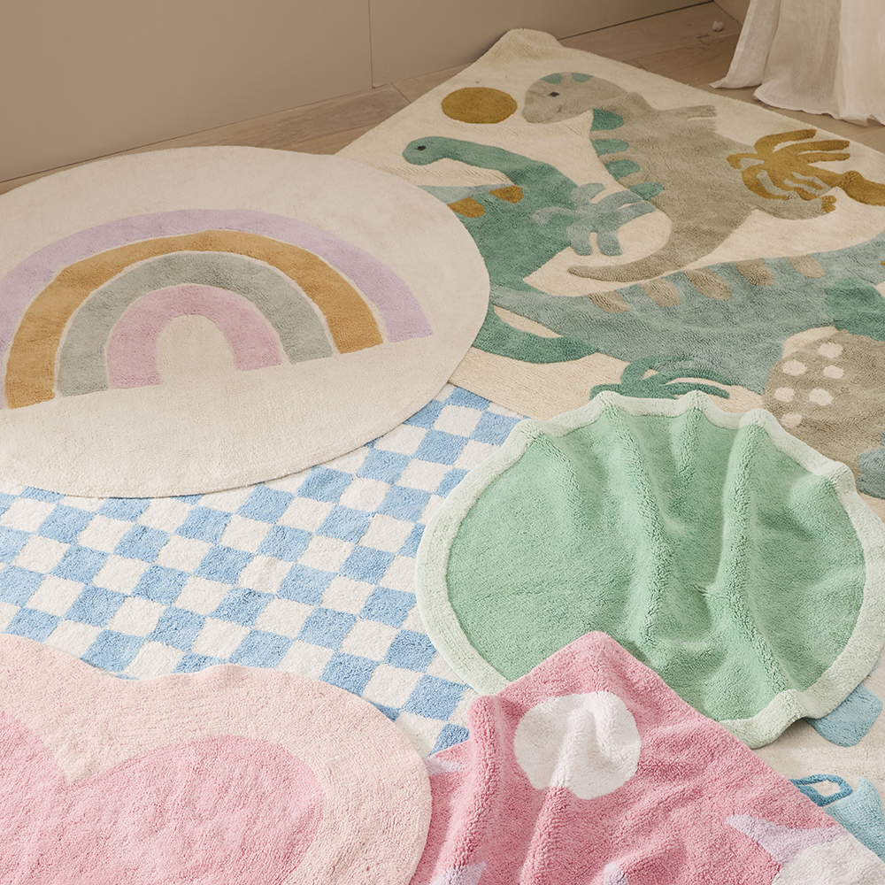 Adairs Kids - Blue Check Decorative Rug | Adairs