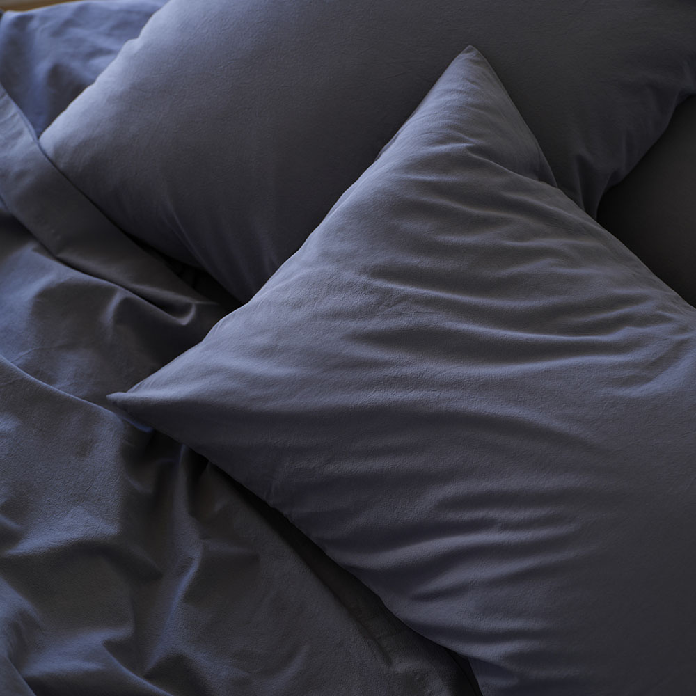 Stonewashed Cotton Storm Blue Sheet Separates | Adairs