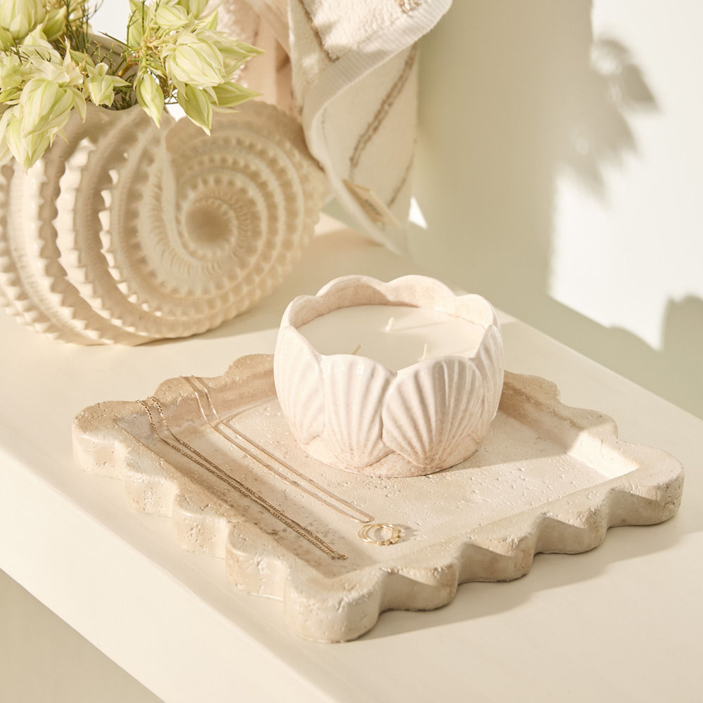 Petra Natural Scallop Tray | Adairs