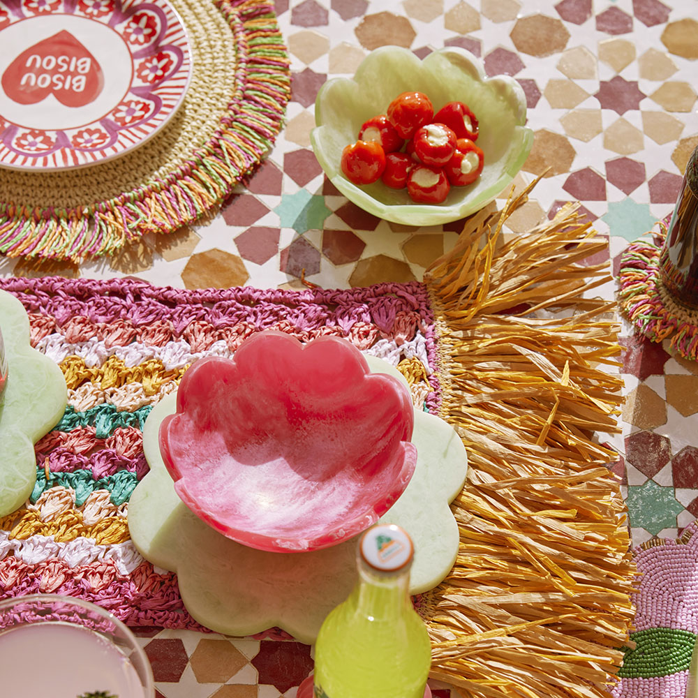 Calypso Matte Green Scalloped Resin Bowl | Adairs