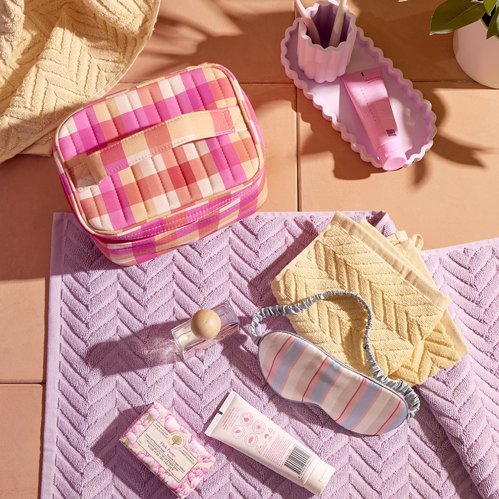 Fiesta Check Toiletry Bag | Adairs