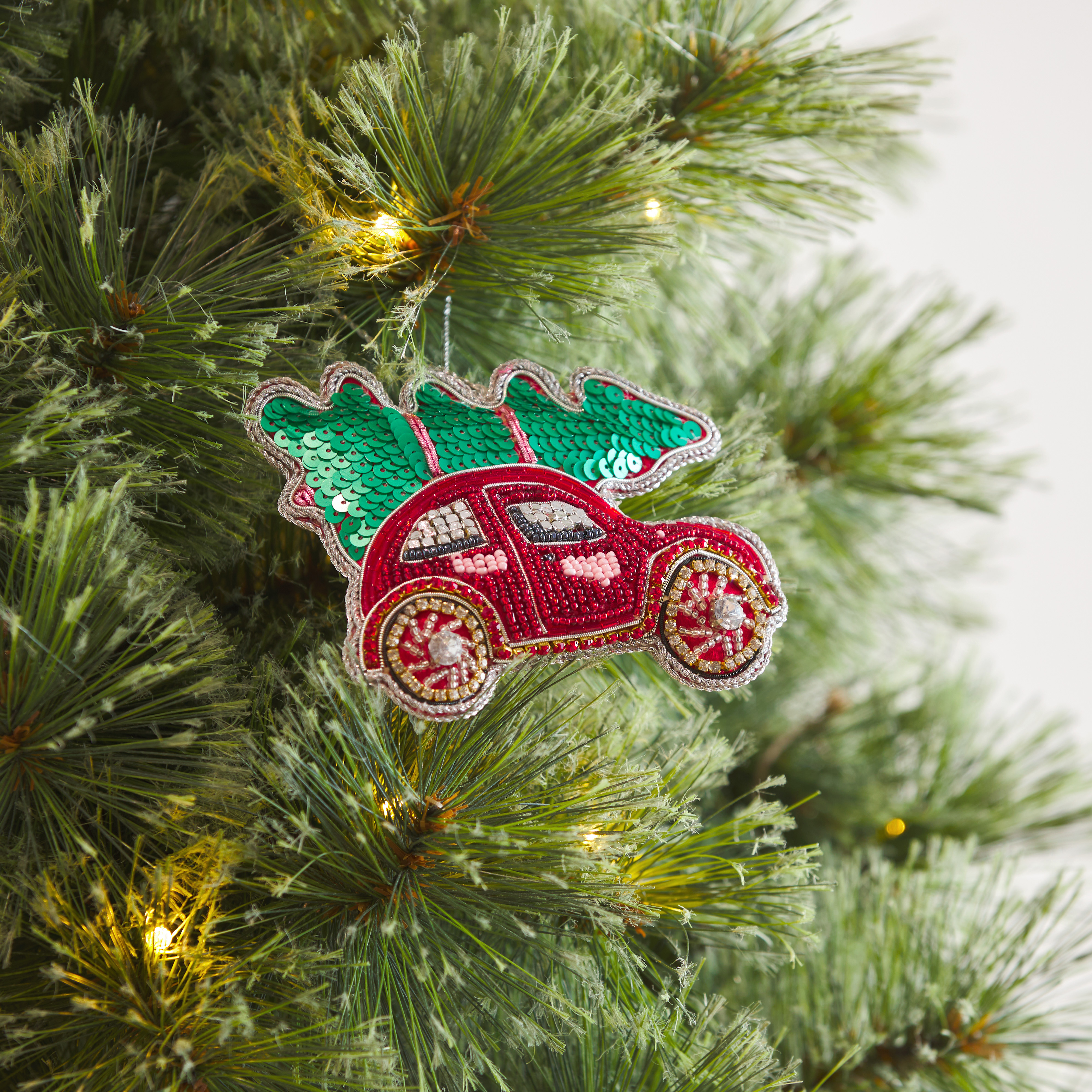 Embroidered Red Car Ornament | Adairs