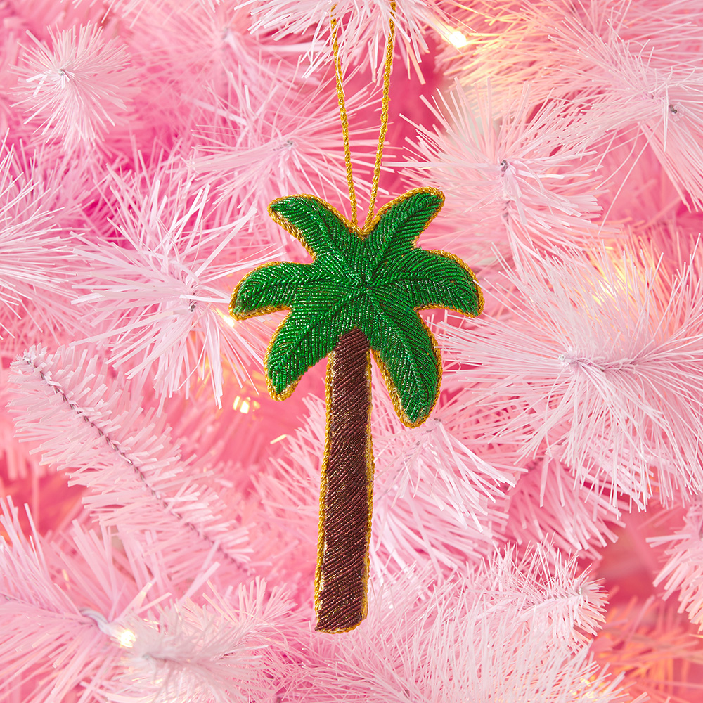 Embroidered Palm Tree Ornament | Adairs