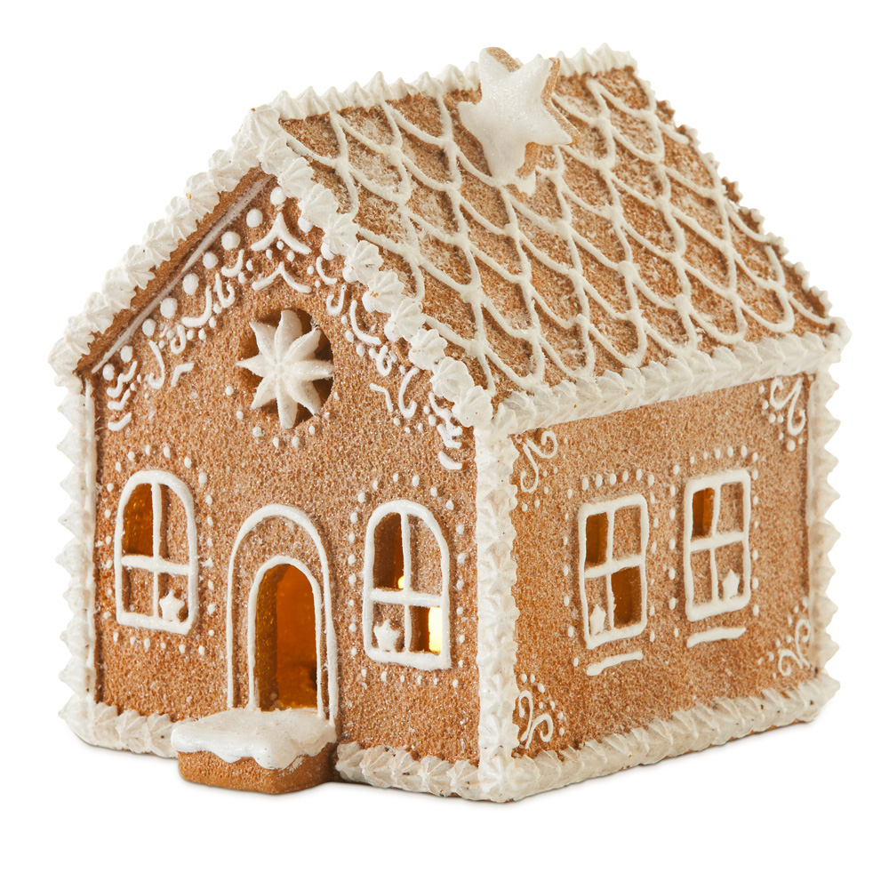Frosted Brown & White Gingerbread House | Adairs