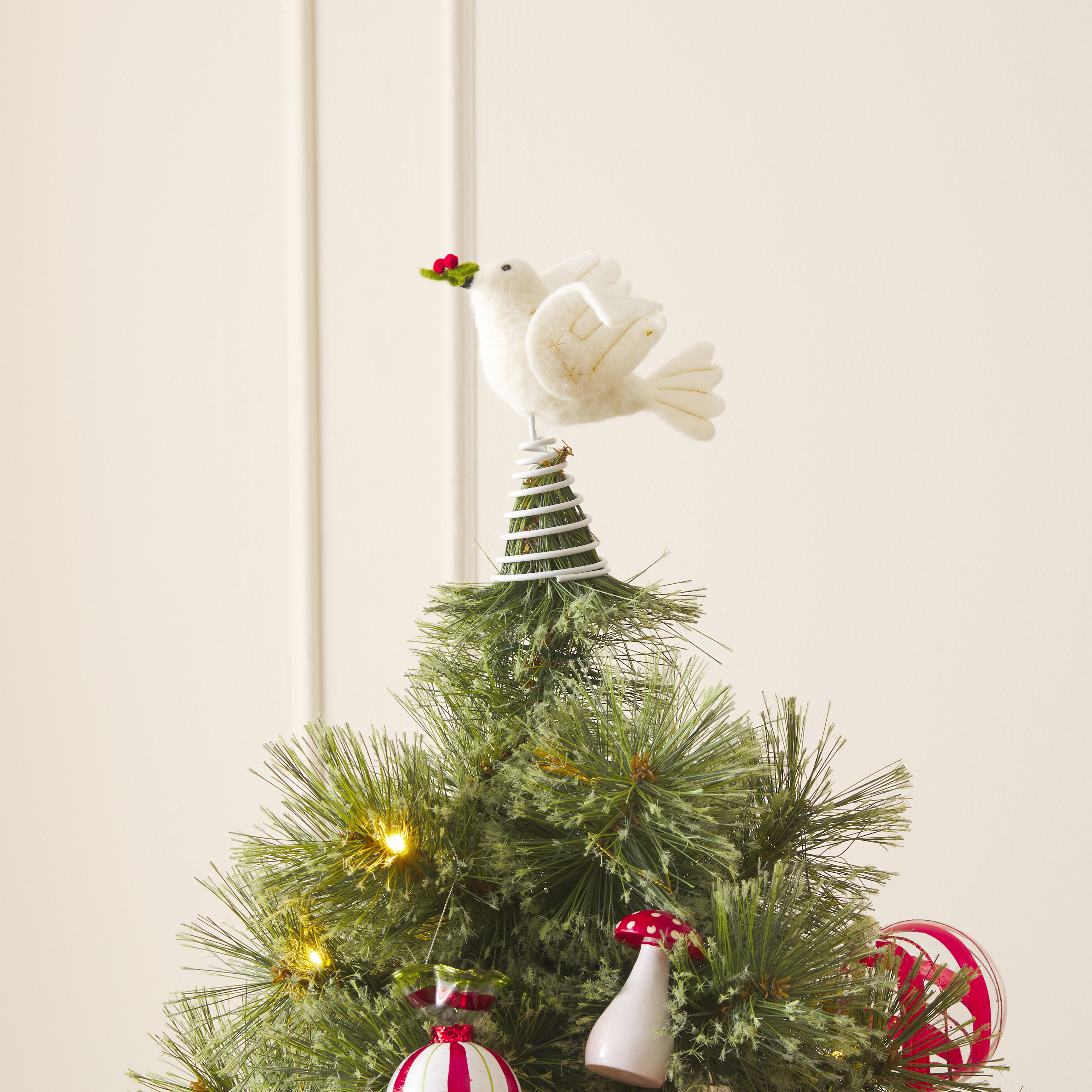 Felted White Dove Tree Topper | Adairs