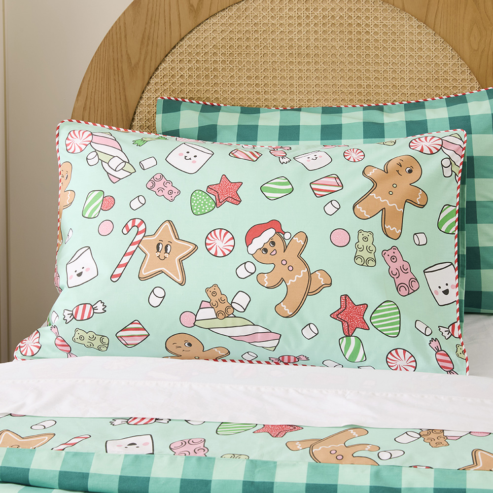 Adairs Kids - Gingerbread Candy Land Green Quilt Cover Set | Adairs