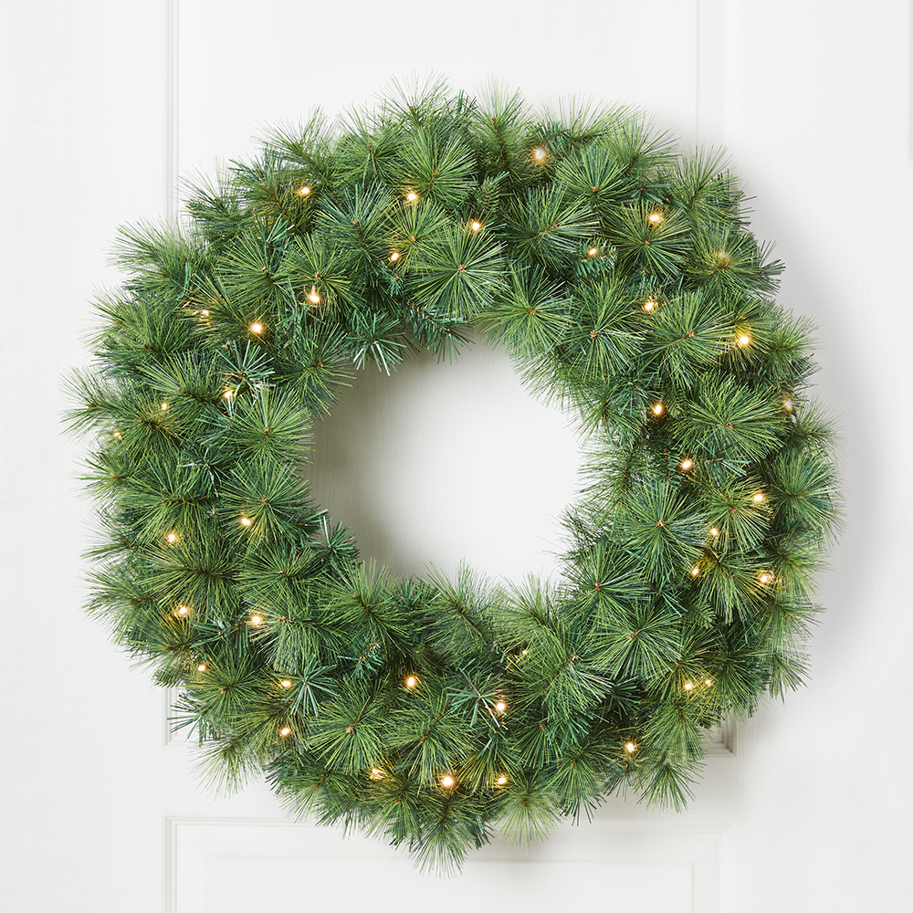 Pine Green Large LED Wreath | Adairs