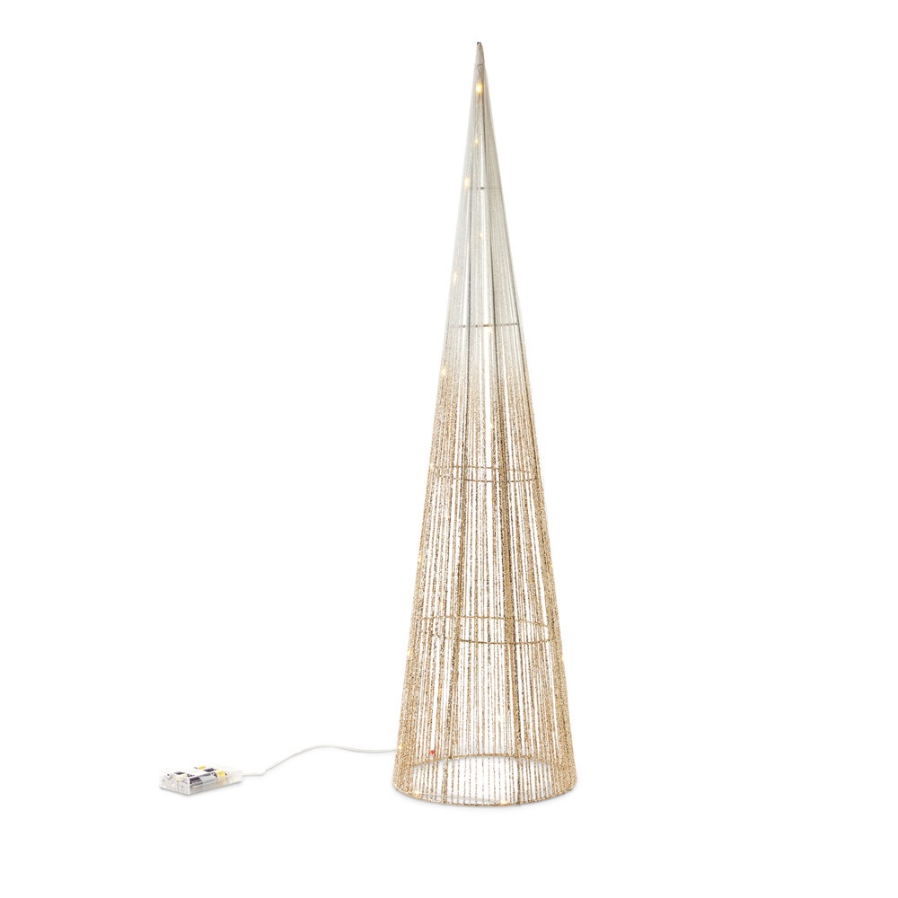 Ombre LED Gold & Silver Large Cone Tree | Adairs