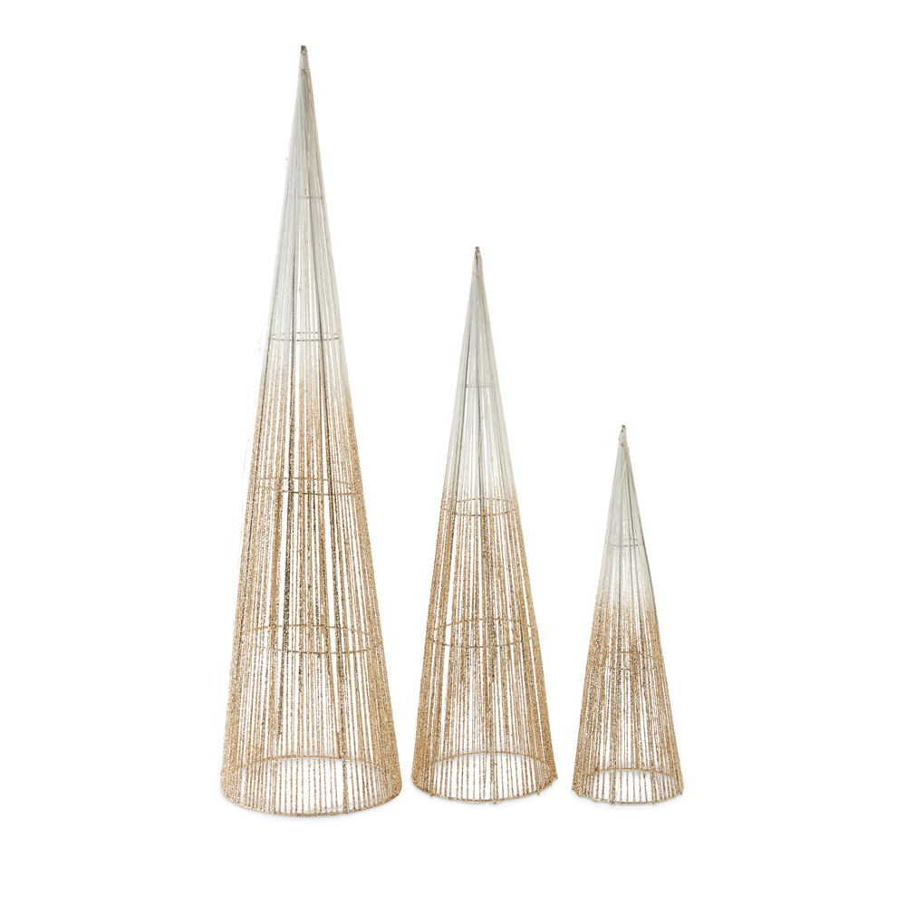 Ombre LED Gold & Silver Large Cone Tree | Adairs