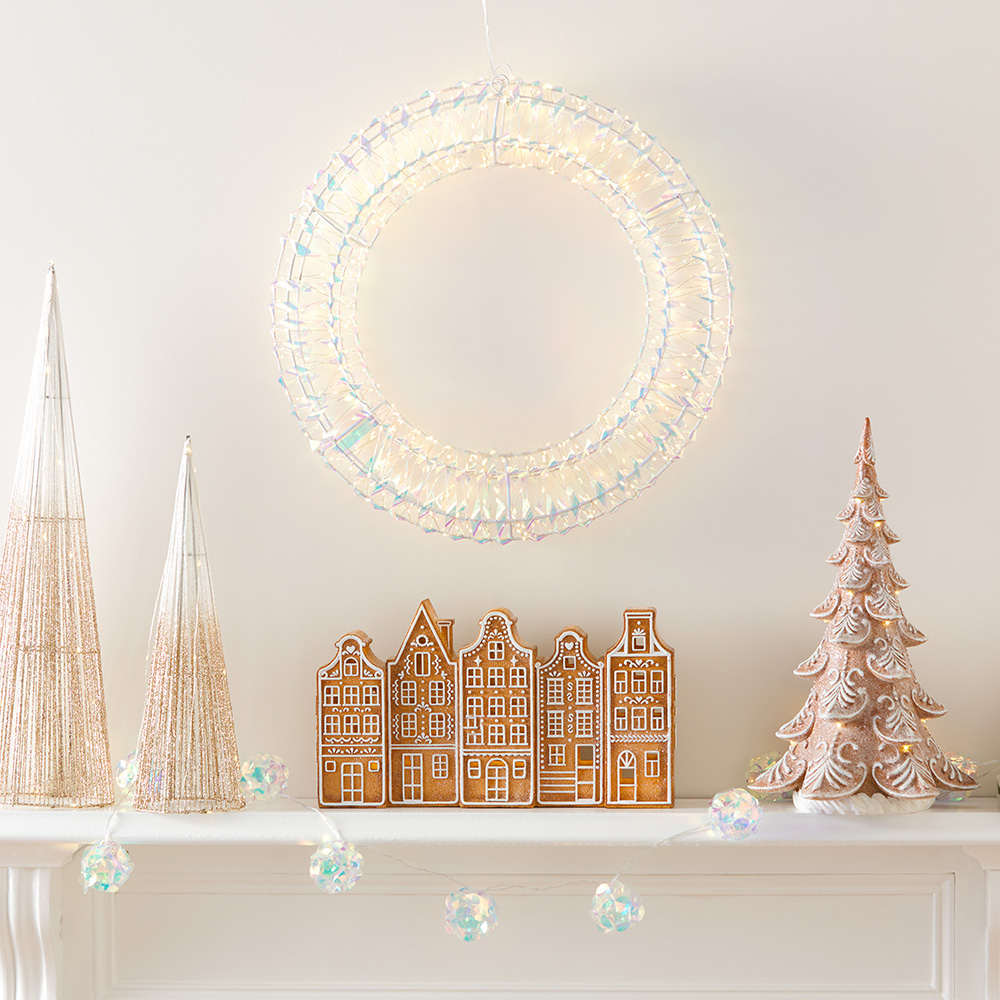 Iridescent LED Wreath | Adairs