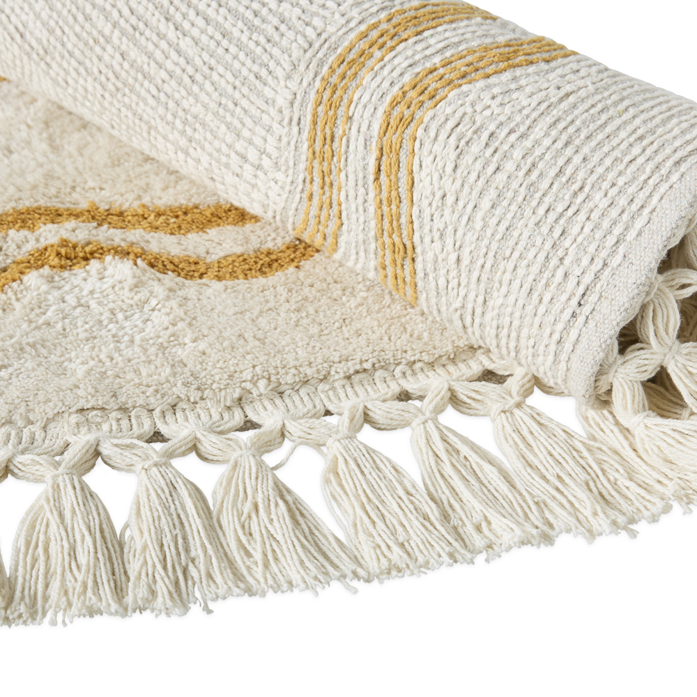 Solstice Golden & Natural Cotton Tufted Rug | Adairs