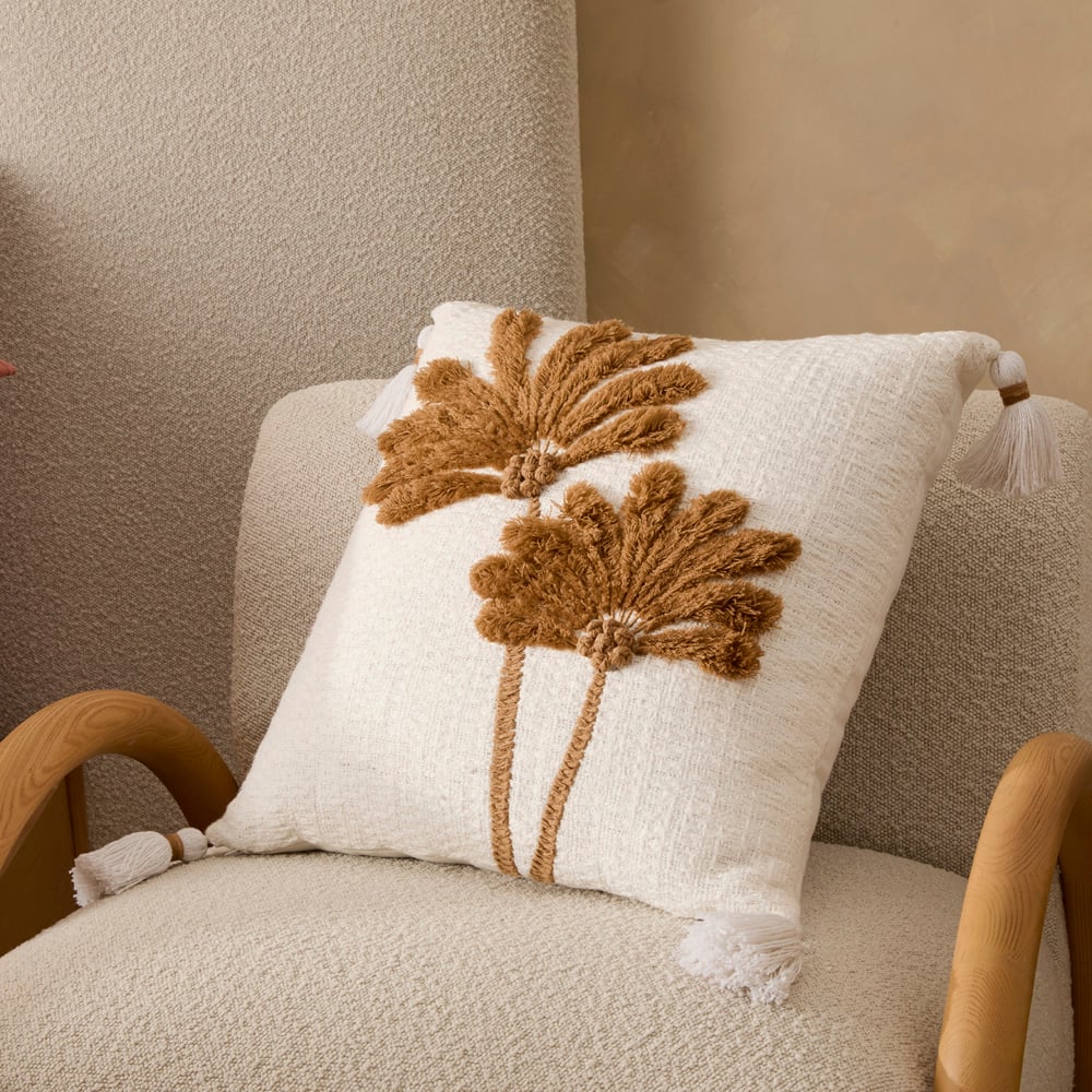 Falls Palm Brown Cushion | Adairs