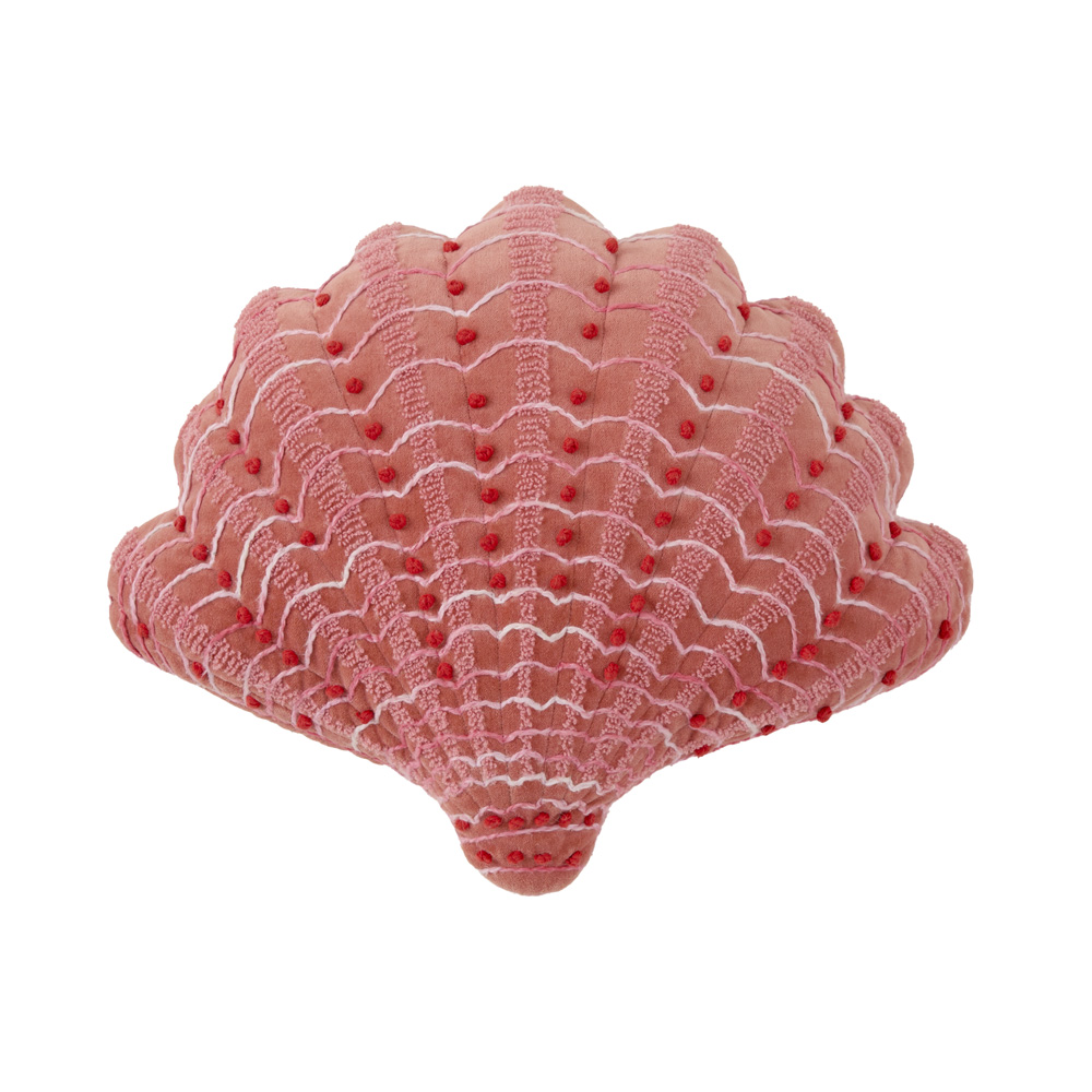 Shell Pink Velvet Cushion | Adairs