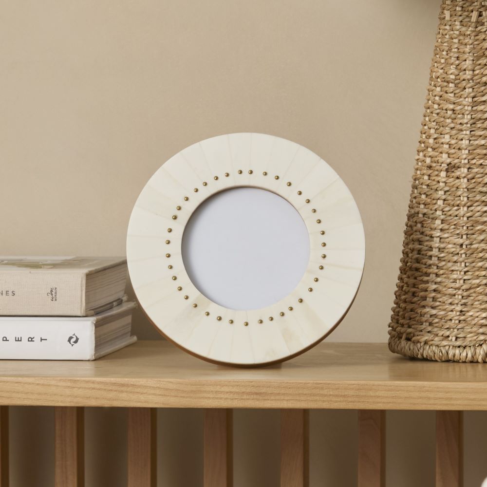 Otis Ivory Round Photo Frame | Adairs