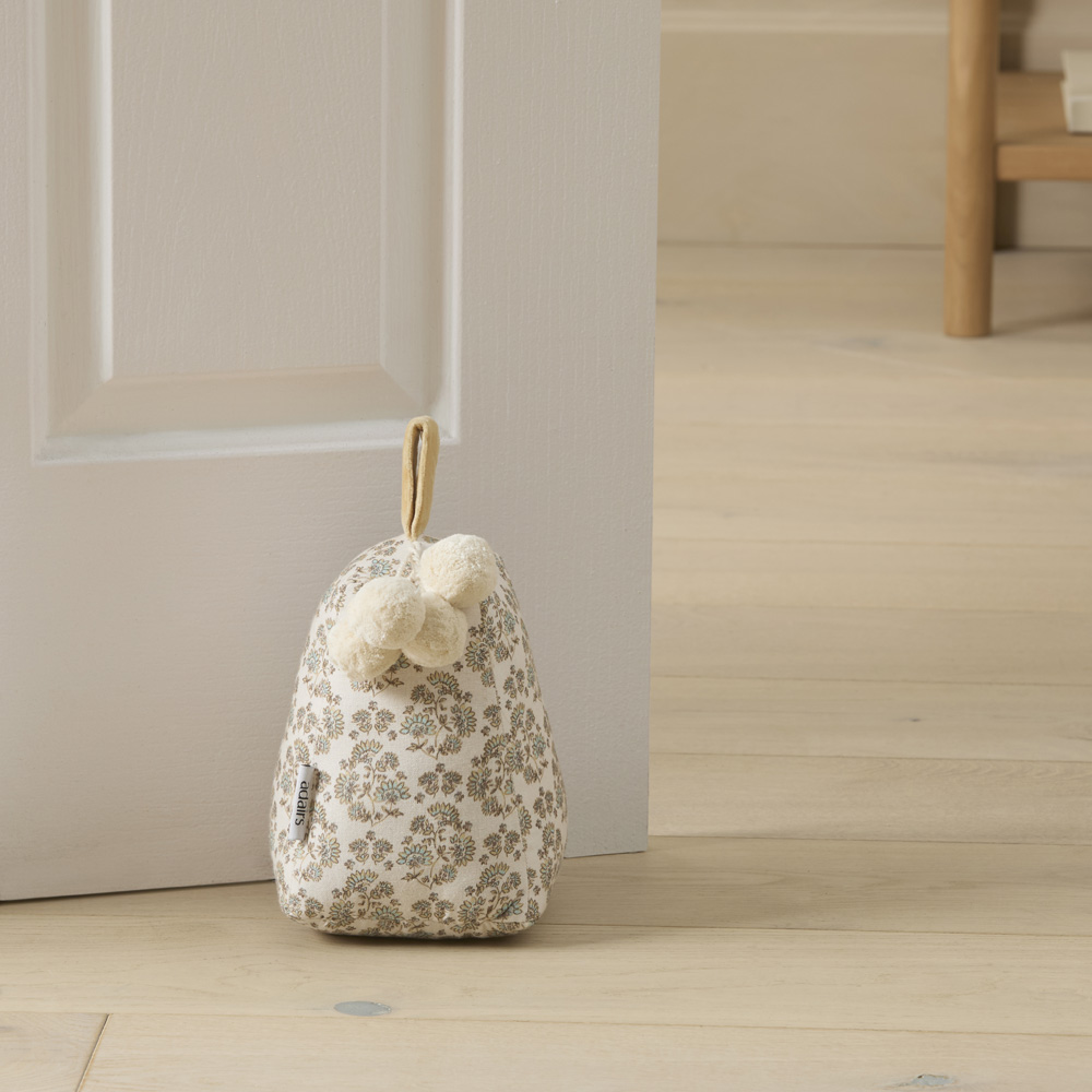 Woodblock Natural Floral Door Stop | Adairs