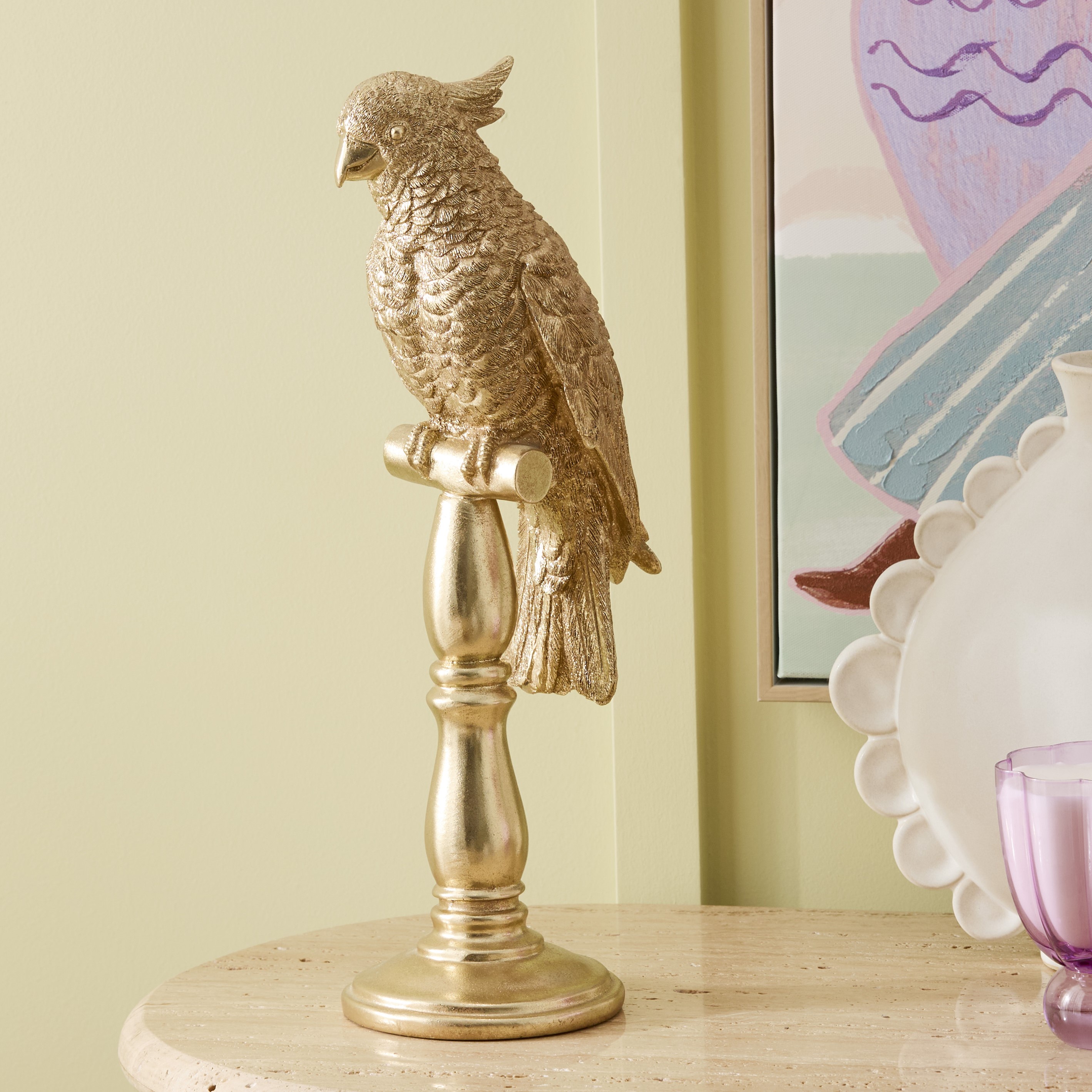Golden Parrot Statue | Adairs