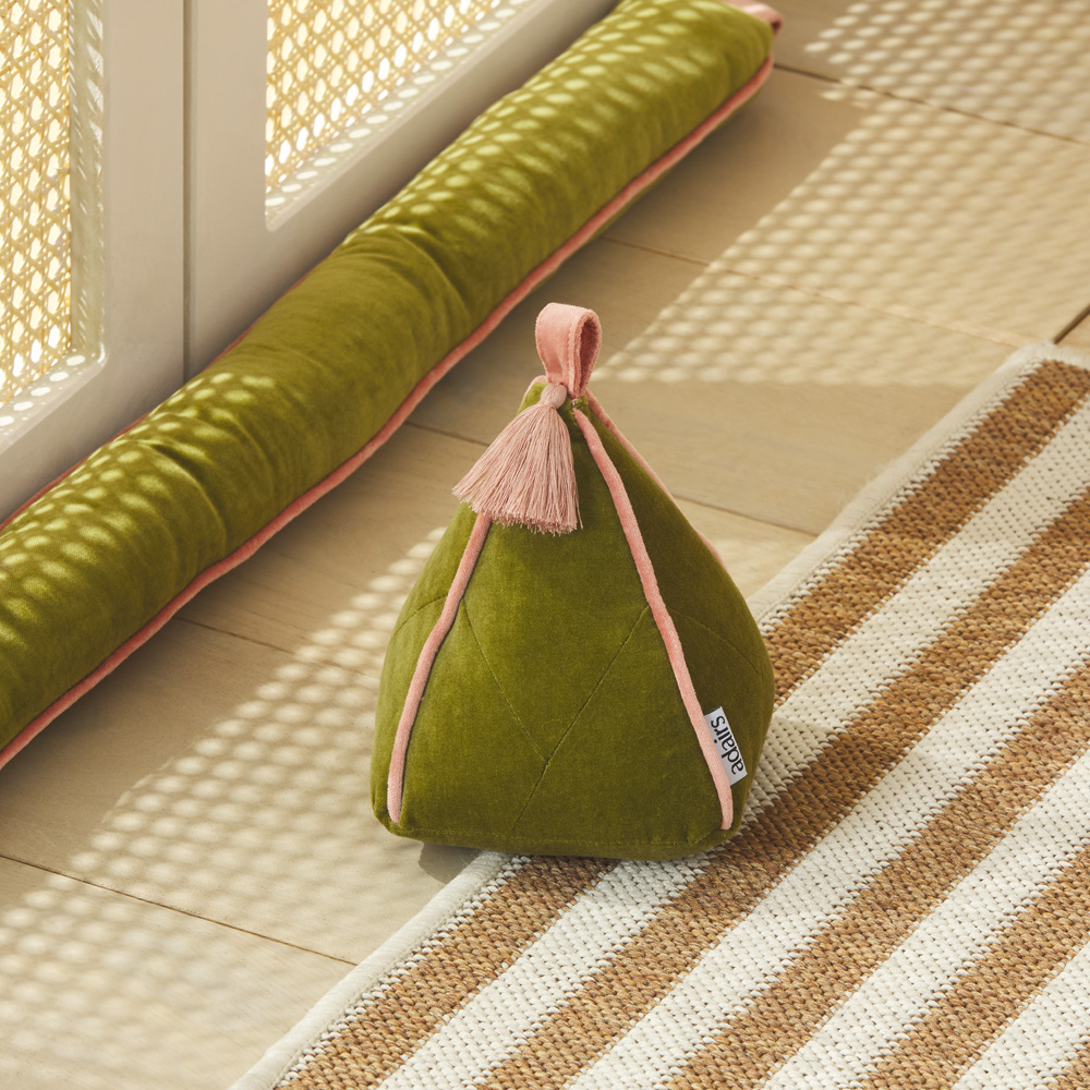 Green & Pink Velvet Contrast Door Stop | Adairs