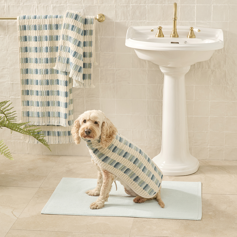 European Willow Sea Blue Multi Turkish Cotton Drying Jacket | Adairs