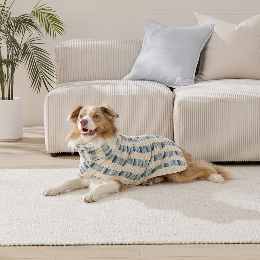 European Willow Sea Blue Multi Turkish Cotton Drying Jacket | Adairs