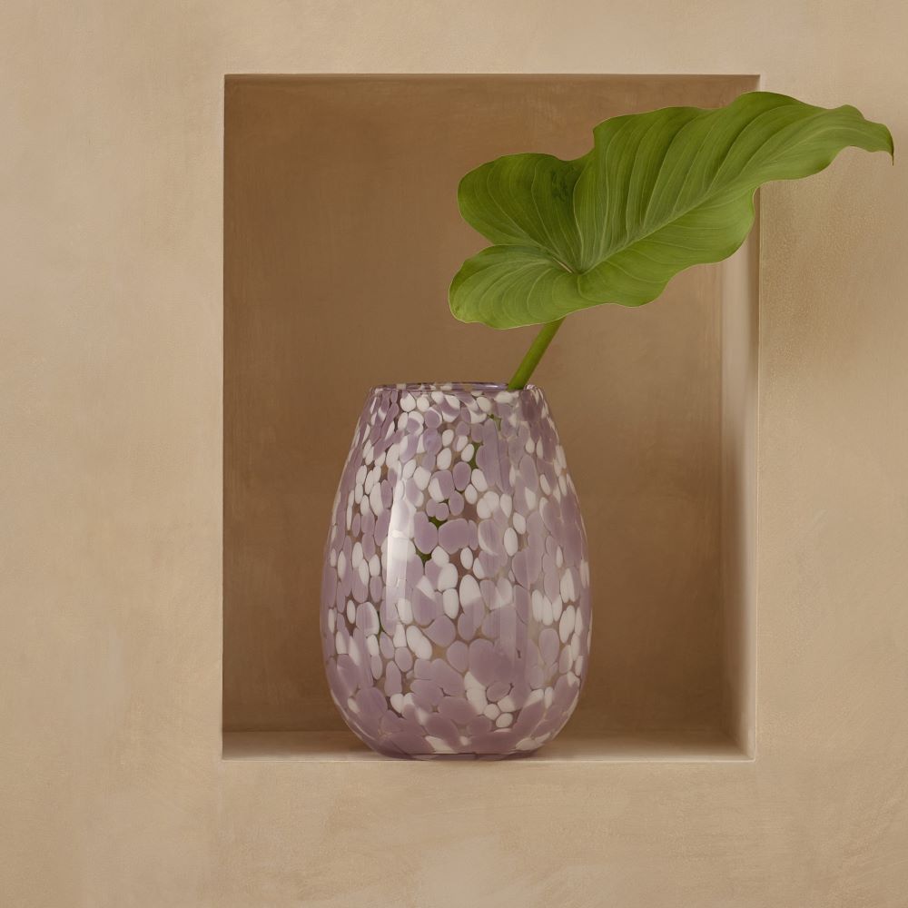 Speckle Lilac & White Vase | Adairs