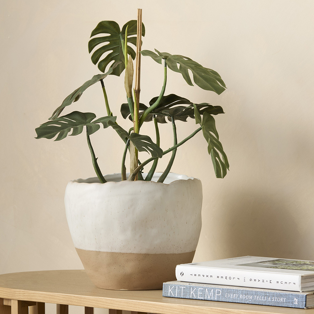 Elisa White & Natural Pot | Adairs