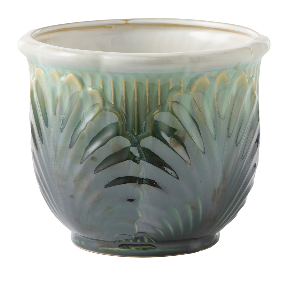 Lilah Gradient Green Leaf Pot | Adairs