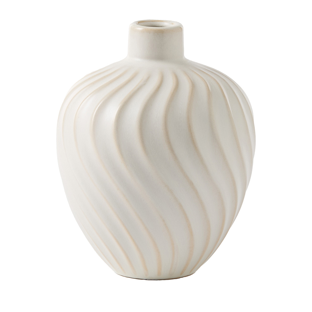 Flow Off White Round Vase | Adairs
