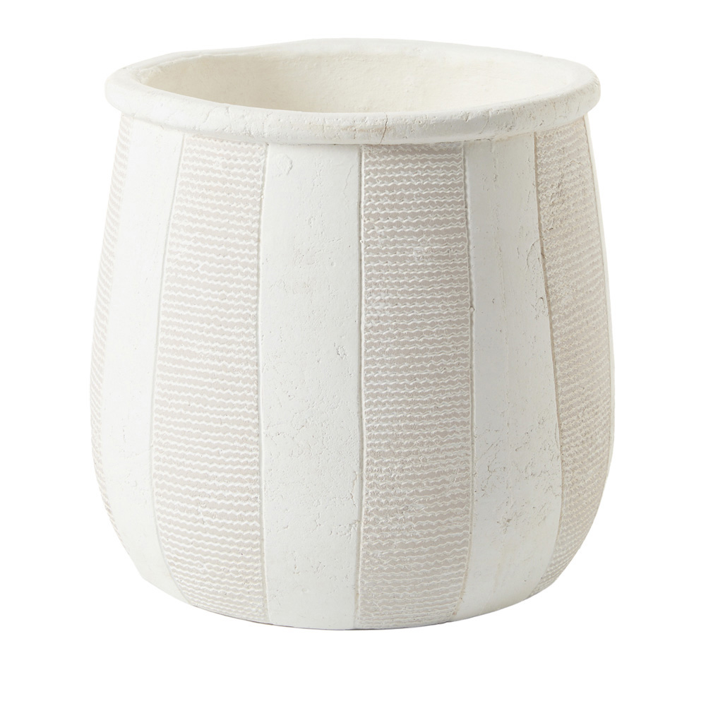 Banded Off White Stripe Pot | Adairs