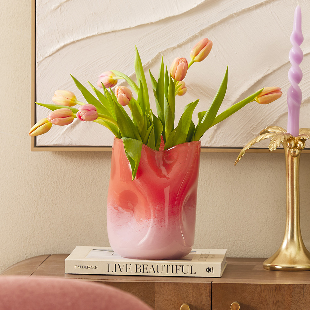 Bump Ombre Blush Vase | Adairs