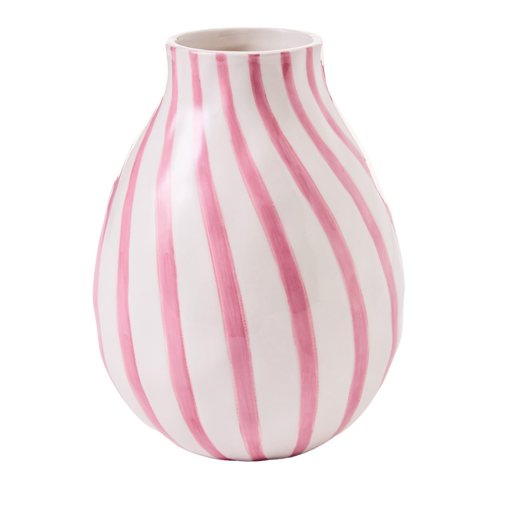 Lola Pink Stripe Vase | Adairs