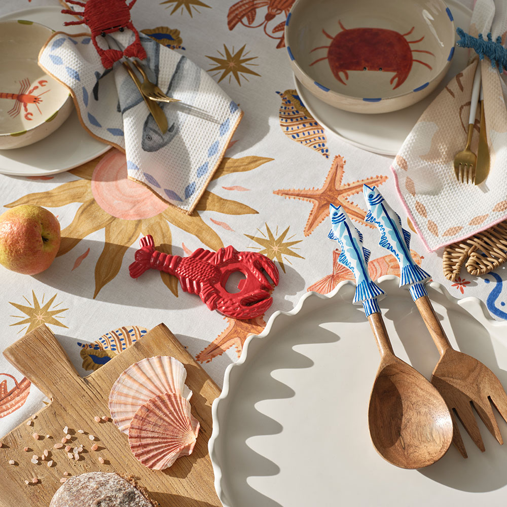 Sea Collection Blue Fish Servers | Adairs