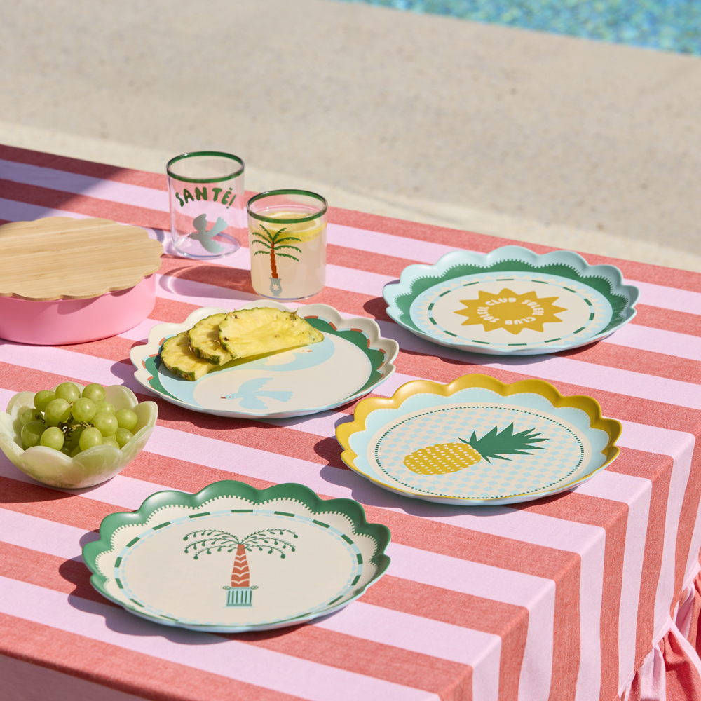 Soleil Sky Blue Plates Pack of 4 | Adairs