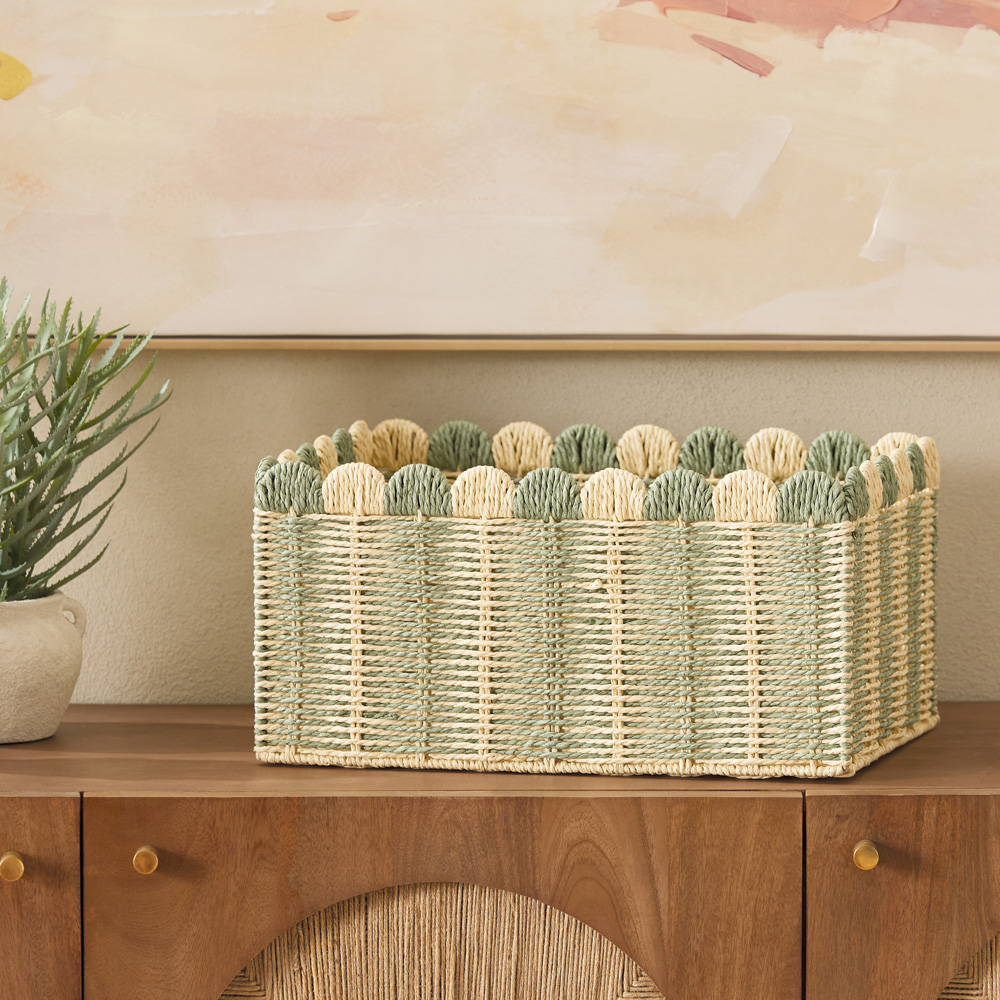 La Fiesta Sage & Natural Storage Baskets | Adairs