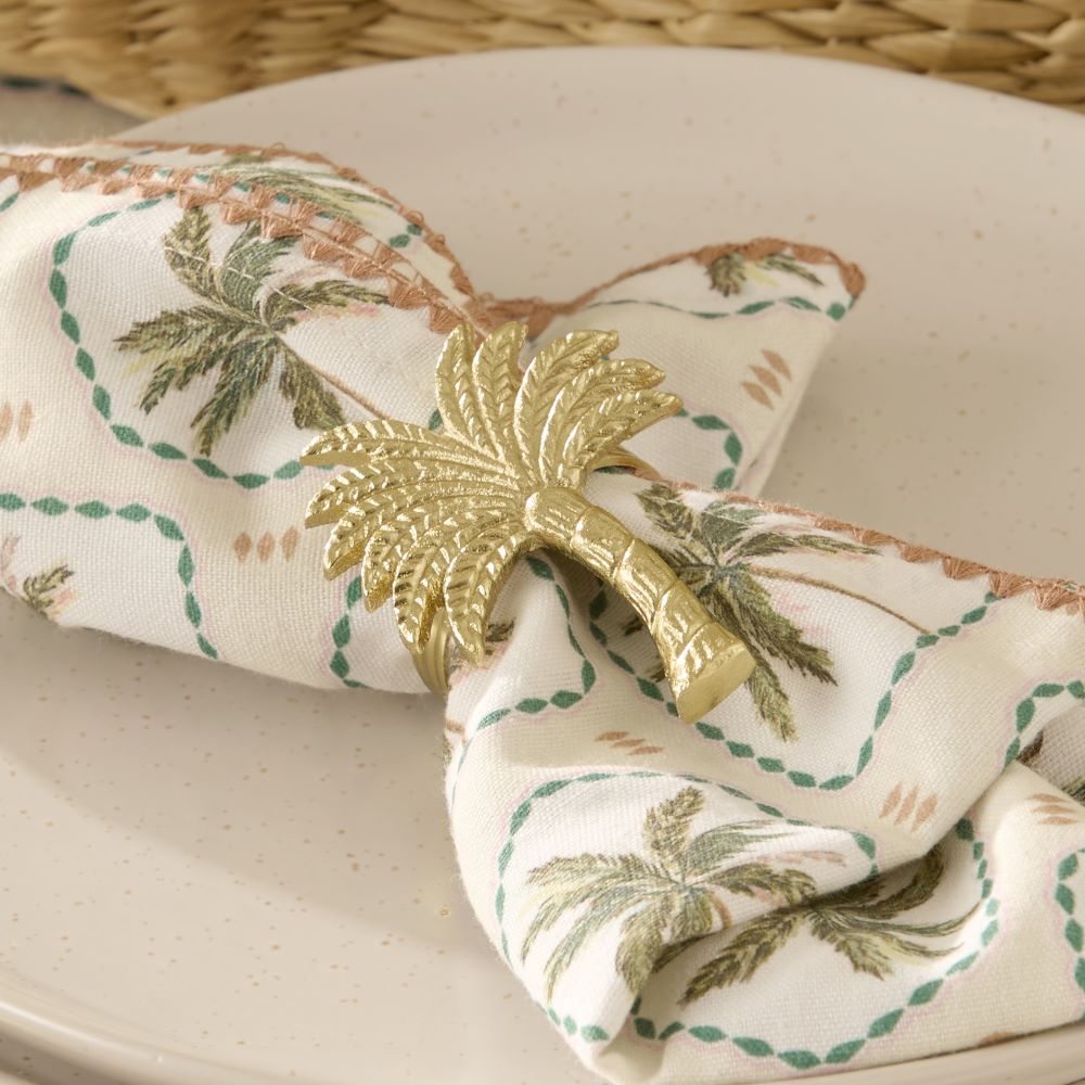 Monaco Palm Tree Gold Napkin Ring | Adairs